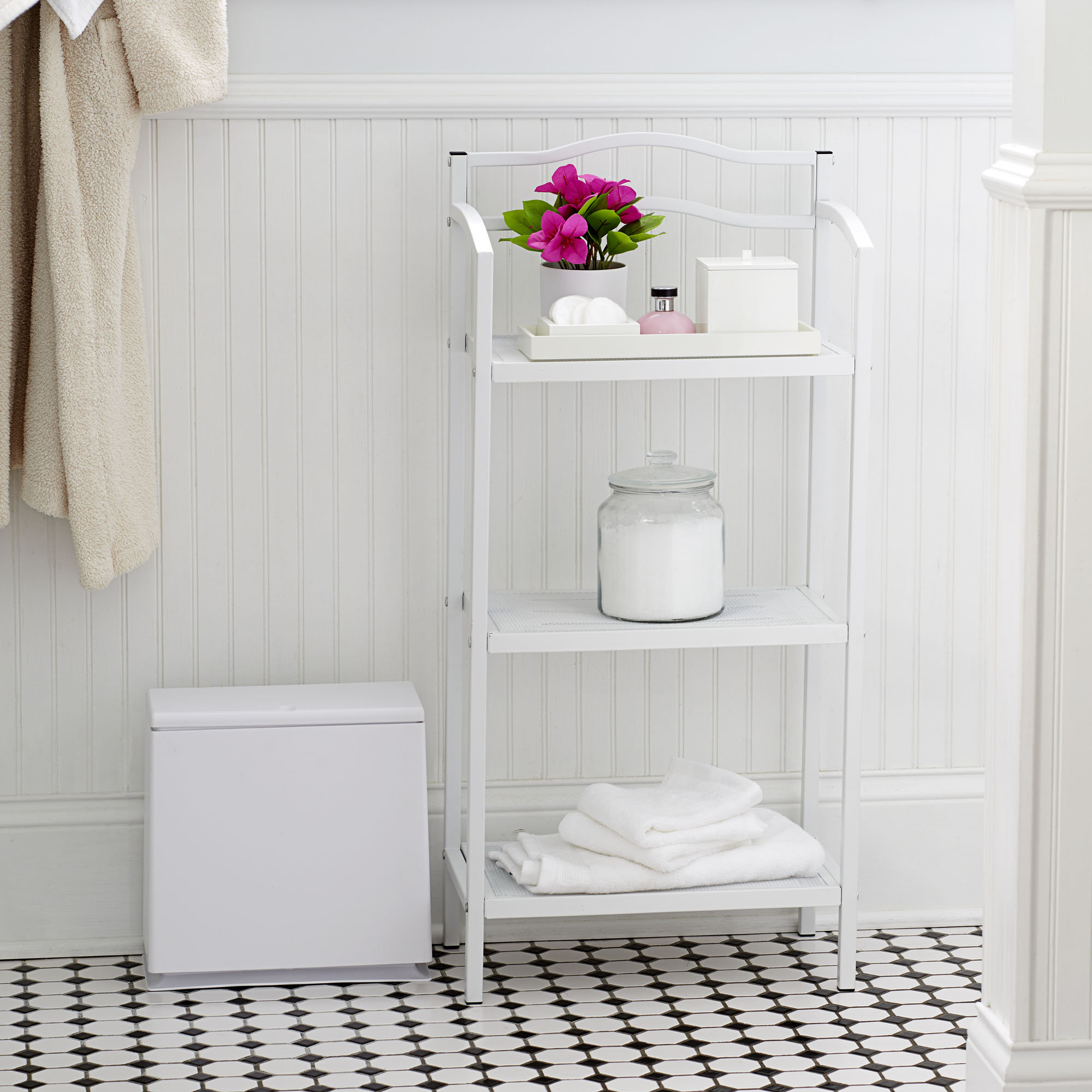 Winston Porter Tarbes 17 W x 35 H x 10.5 D Free Standing Bathroom Shelves Reviews Wayfair